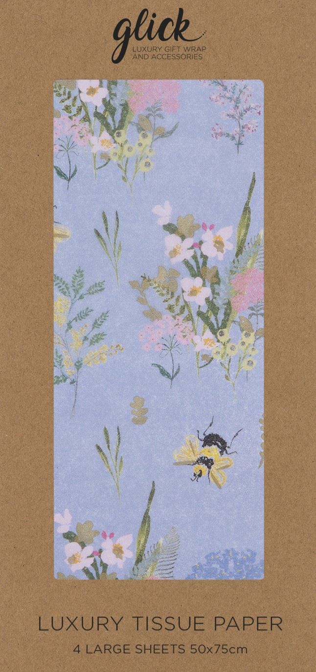 Tissue Wrap Blue Bees – Paperworks Singapore